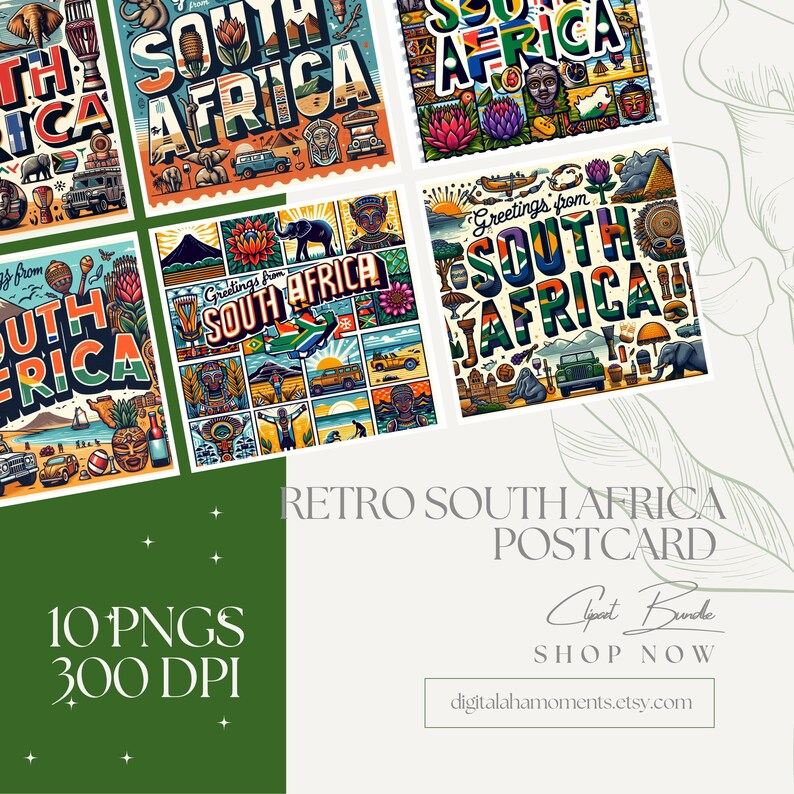 South Africa Postcard PNG | Greetings From SA Digital Art | African ...