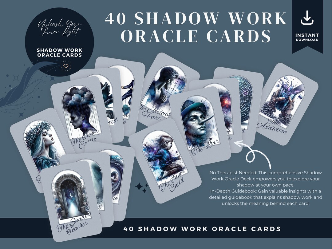 Shadow Work Oracle Deck and Guidebook: Digital Download for Self ...