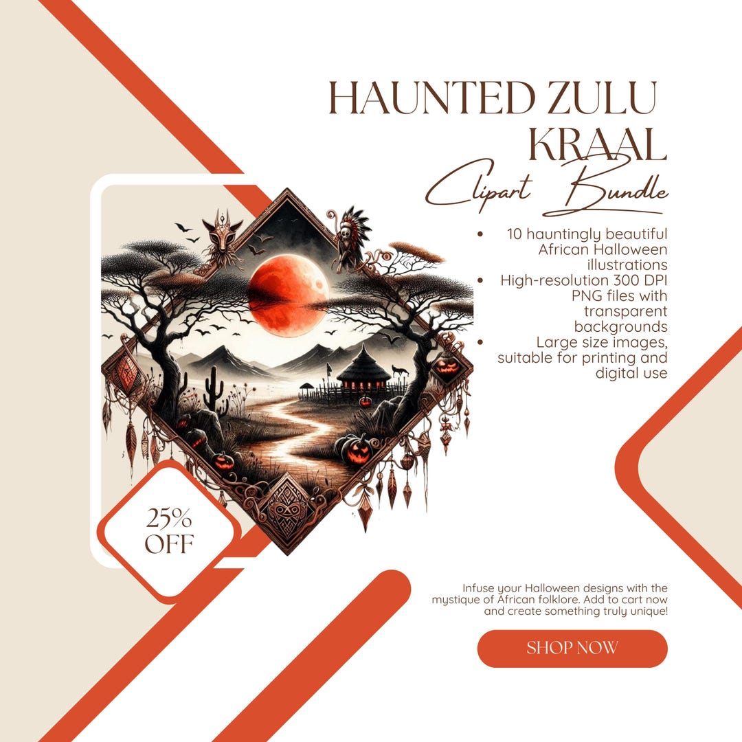 African Halloween PNG | Spooky Zulu Kraal Art | Tribal Ghost Clipart ...