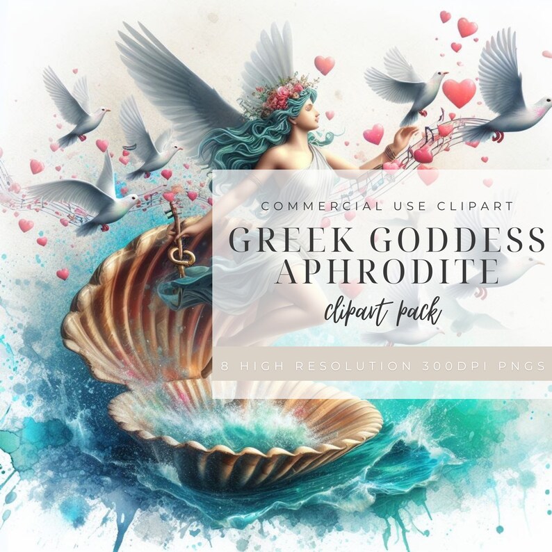 Aphrodite Valentine Clip Art: Greek Goddess PNG Bundle (8 Piece) - Etsy
