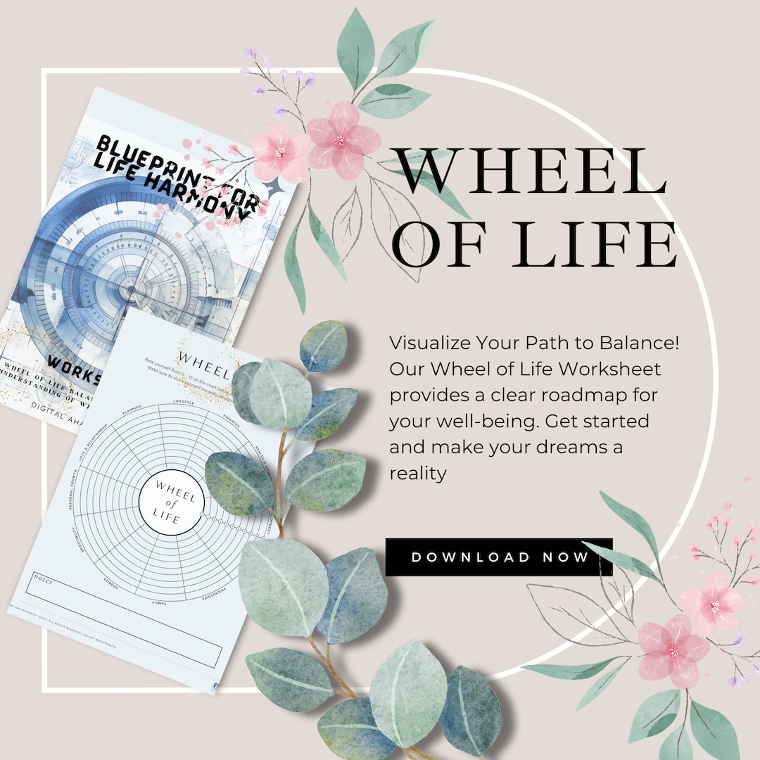 Wheel of Life Digital Download Blueprint for Life Harmony Worksheet ...