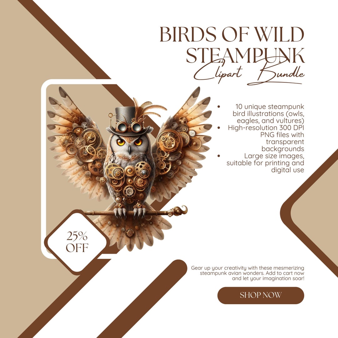 Steampunk Bird PNG Mechanical Owl Eagle Vulture Victorian Clockwork ...
