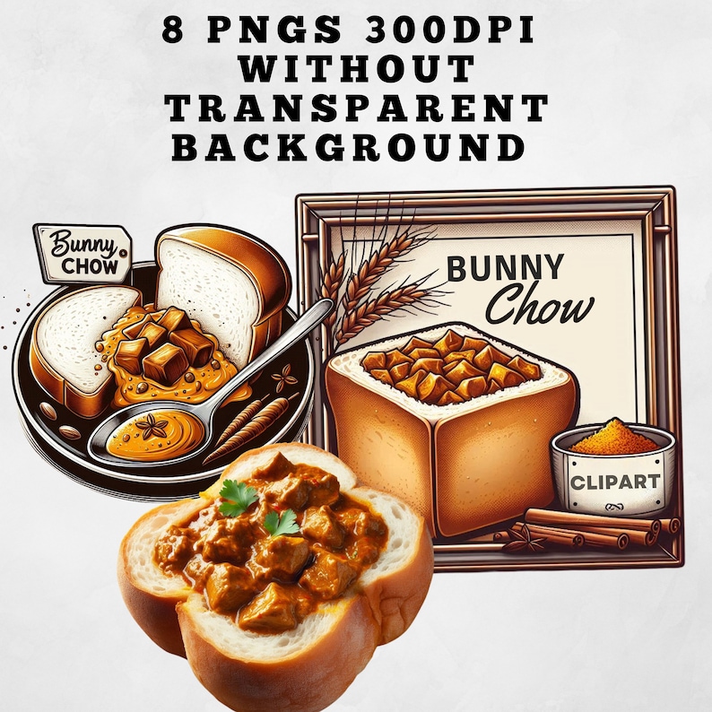 Bunny Chow Clipart Bundle: South African Curry Design (digital Download ...