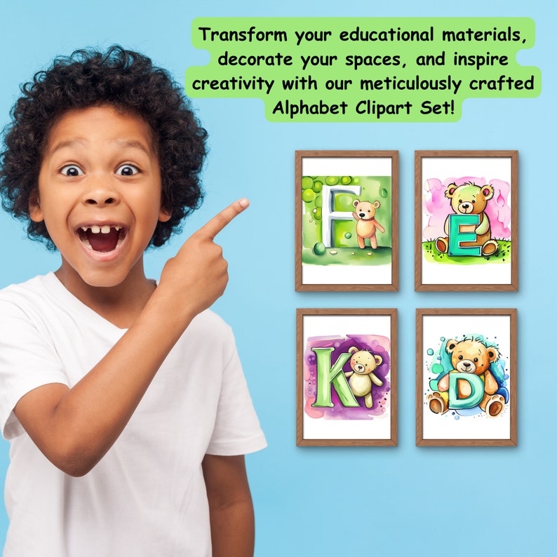 Pastel Teddy Bear Alphabet Clipart: Whimsy ABC Delight Bundle Instant ...
