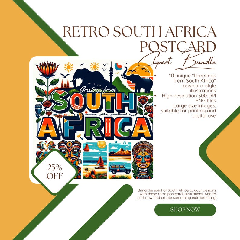 South Africa Postcard PNG | Greetings From SA Digital Art | African ...