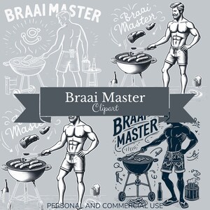 South African Braai Master Clipart Bundle: BBQ Graphics (digital ...