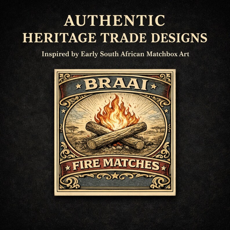 South African Vintage Matchbox Labels PNG | Heritage Trade Art ...