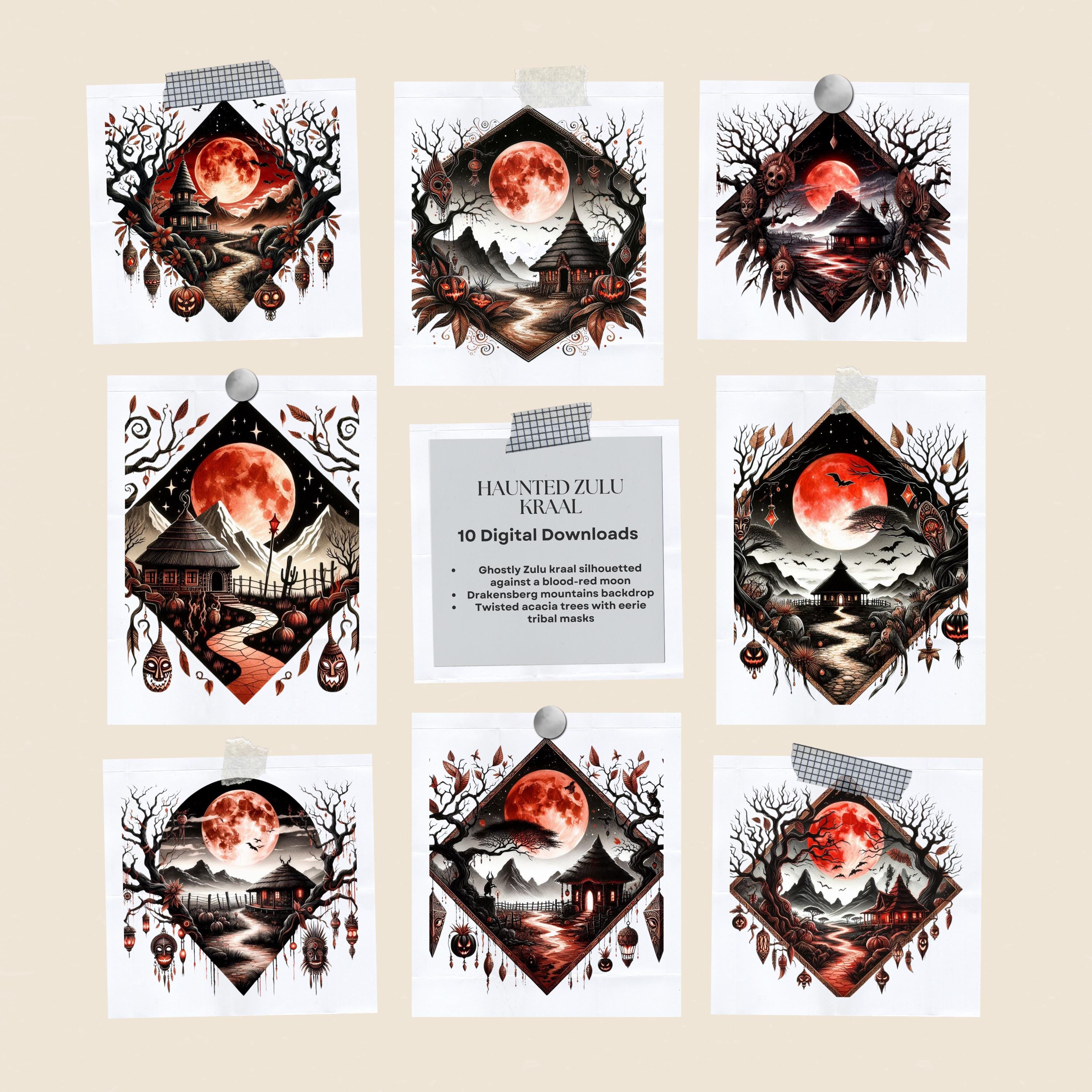 African Halloween PNG | Spooky Zulu Kraal Art | Tribal Ghost Clipart ...