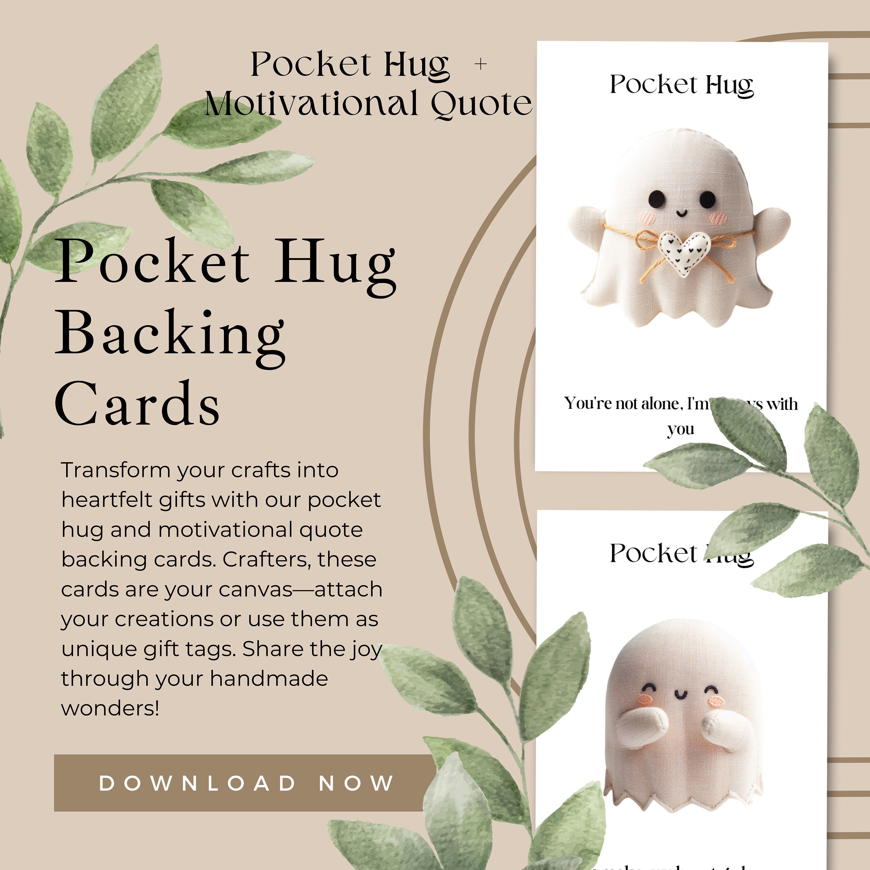 Pocket Hug Card Spooky Ghost Backing Cards - Cute Quotes for Pocket ...