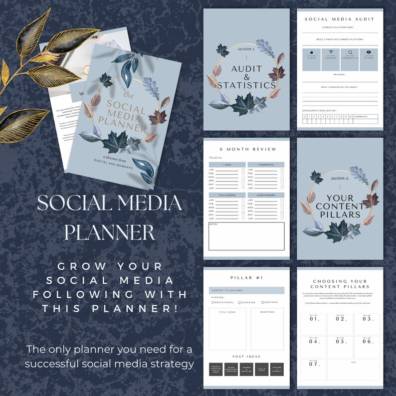 Social Media Planner INSTANT DOWNLOAD, Social Media Instagram, Social ...