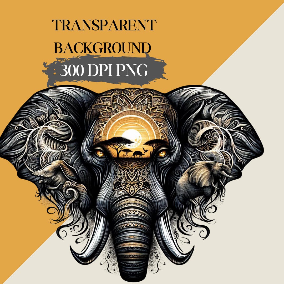 African Big Five Tattoo PNG | Lion Leopard Elephant Rhino Buffalo ...