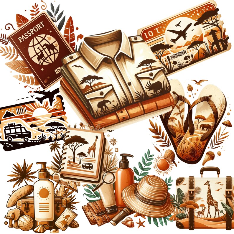African Safari Clipart Bundle: 28 PNG Images (digital Download) - Etsy