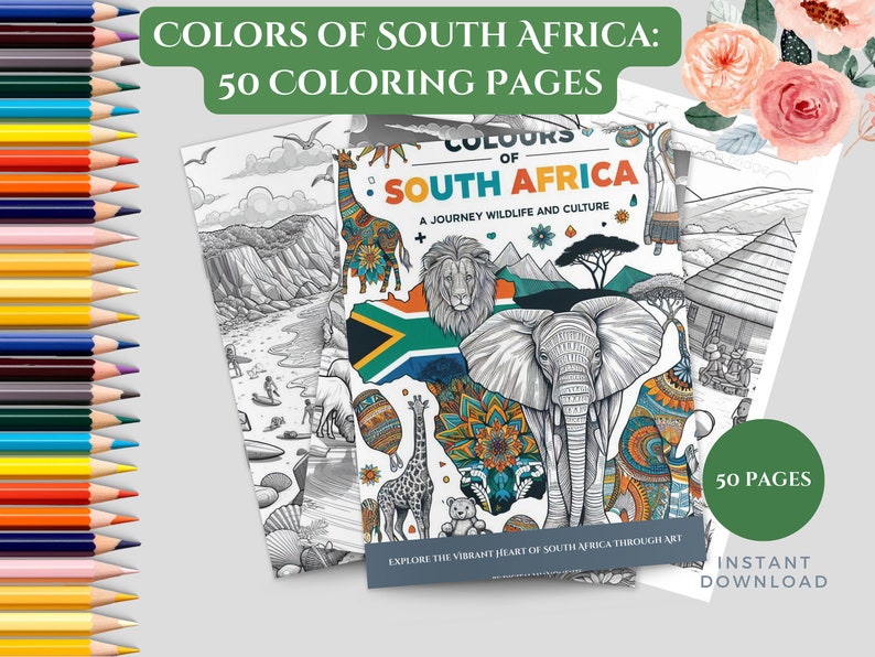 Colors of South Africa 50 Unique Coloring Pages Featuring Wildlife ...