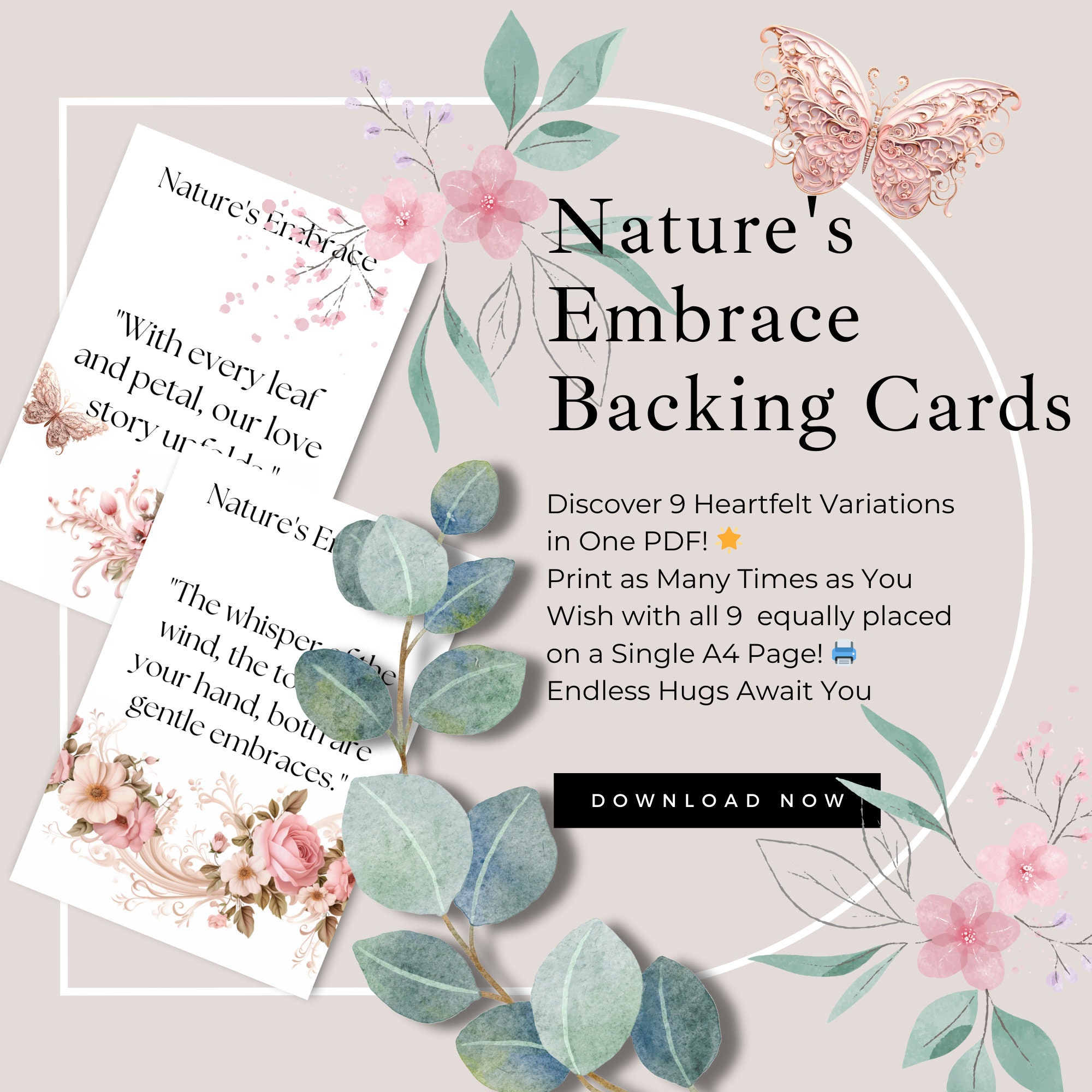 Backing Cards, Printable Templates for Small Business, Custom Display ...