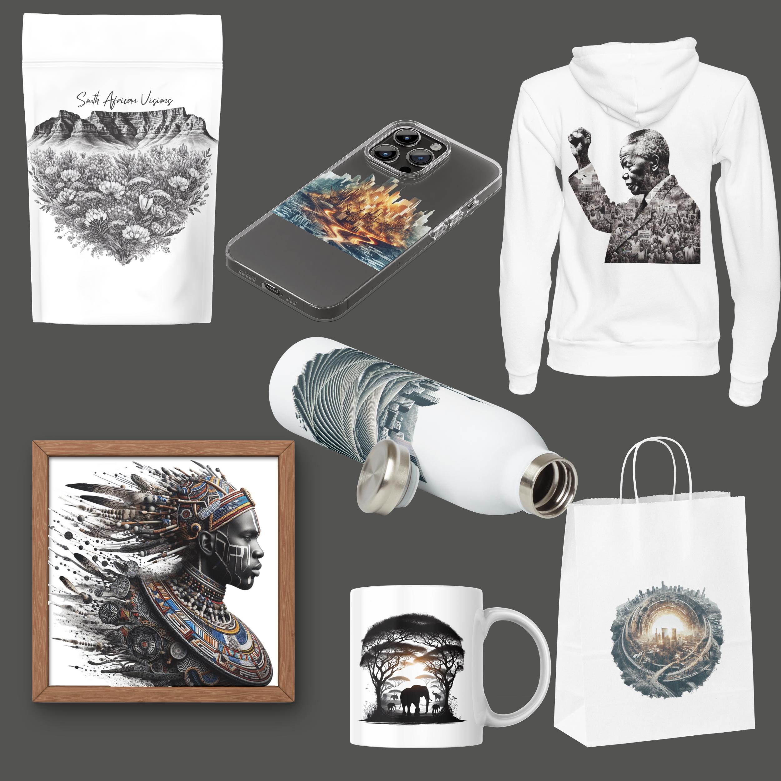 South African Double Exposure PNG | Lion Mountain Art | Mandela ...