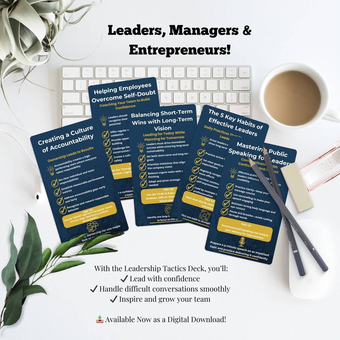 Leadership Tactics Deck: 50+ Coaching Cards (printable PDF) - Etsy
