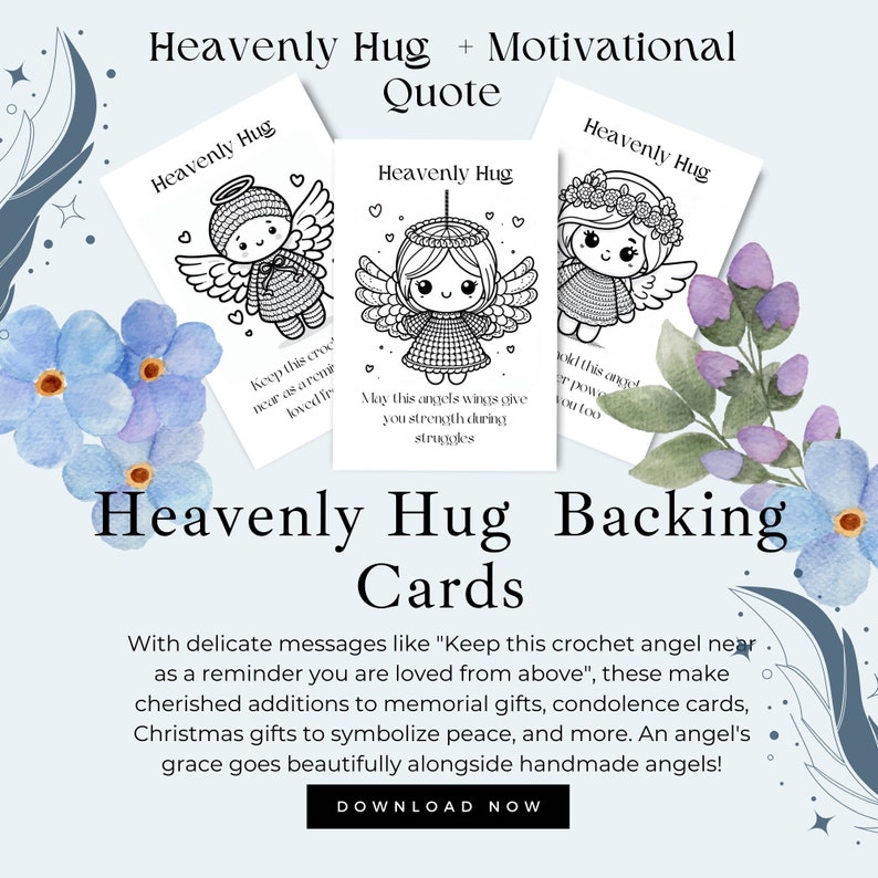 Angel Crochet Card: Motivational Pocket Hug Gift (PDF Download) - Etsy