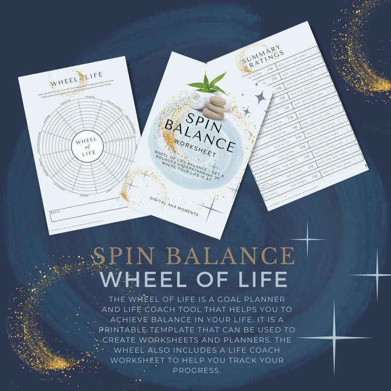 Spin Balance Wheel of Life INSTANT DOWNLOAD Coaching Resource, Balance ...