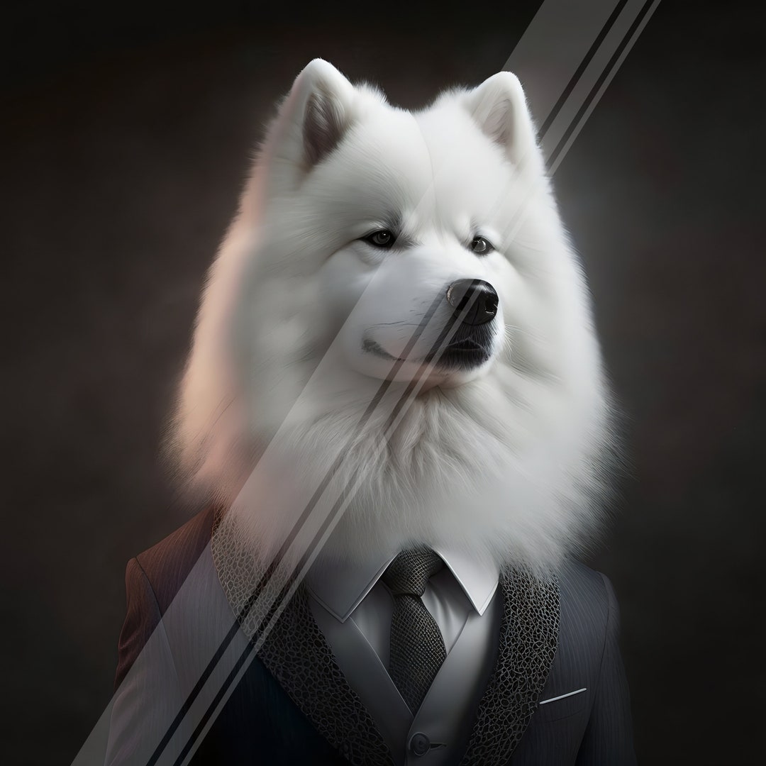 Poster of a Samoyed in Costume - Etsy