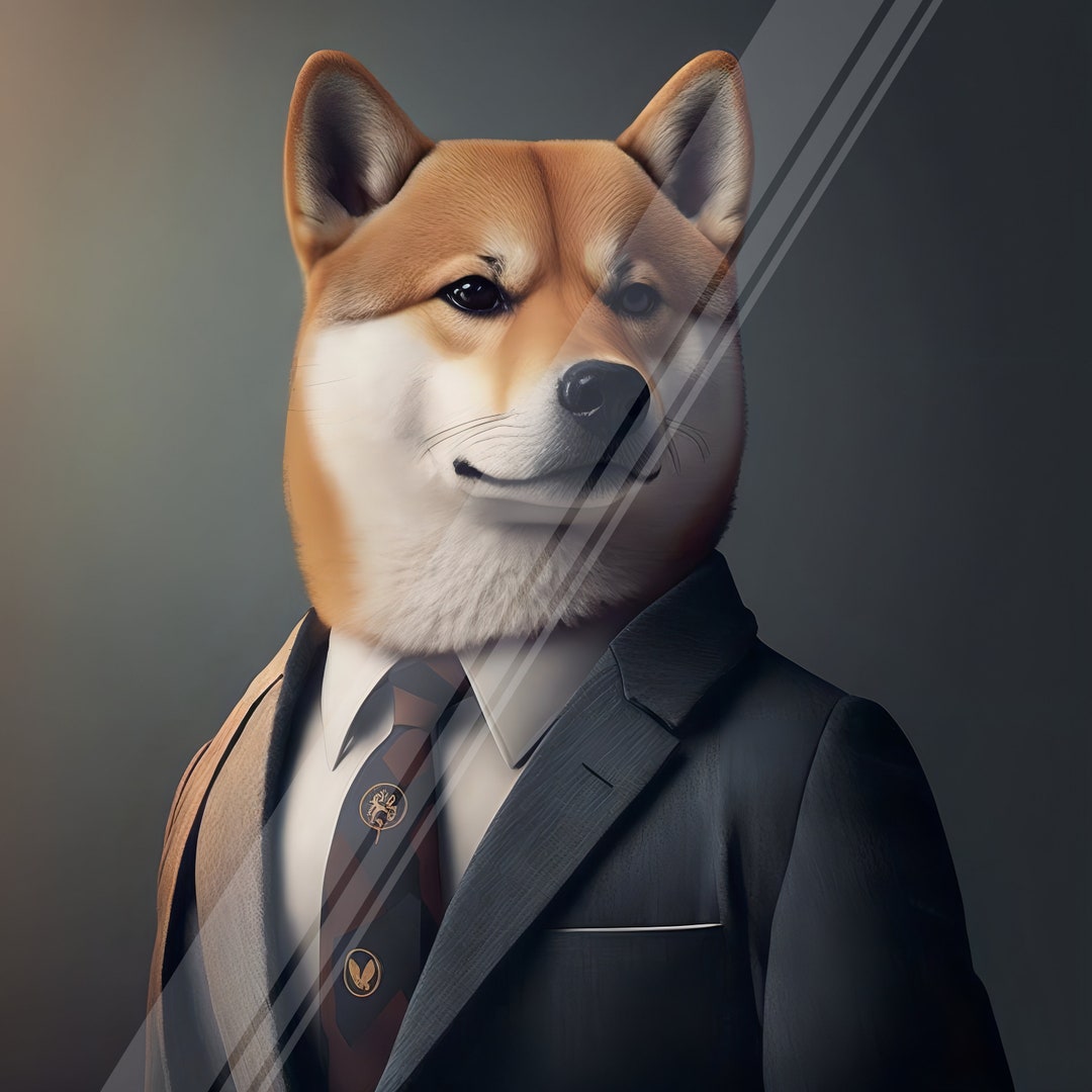 Poster of a Shiba Inu in Costume - Etsy