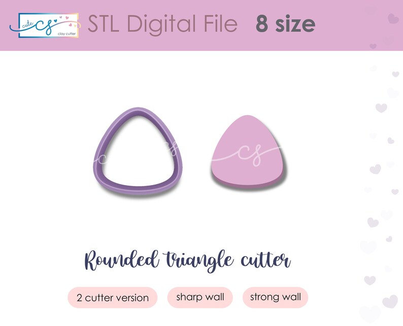 Rounded Triangle Clay Cutter STL File Cloud Cookie Cutter STL - Etsy