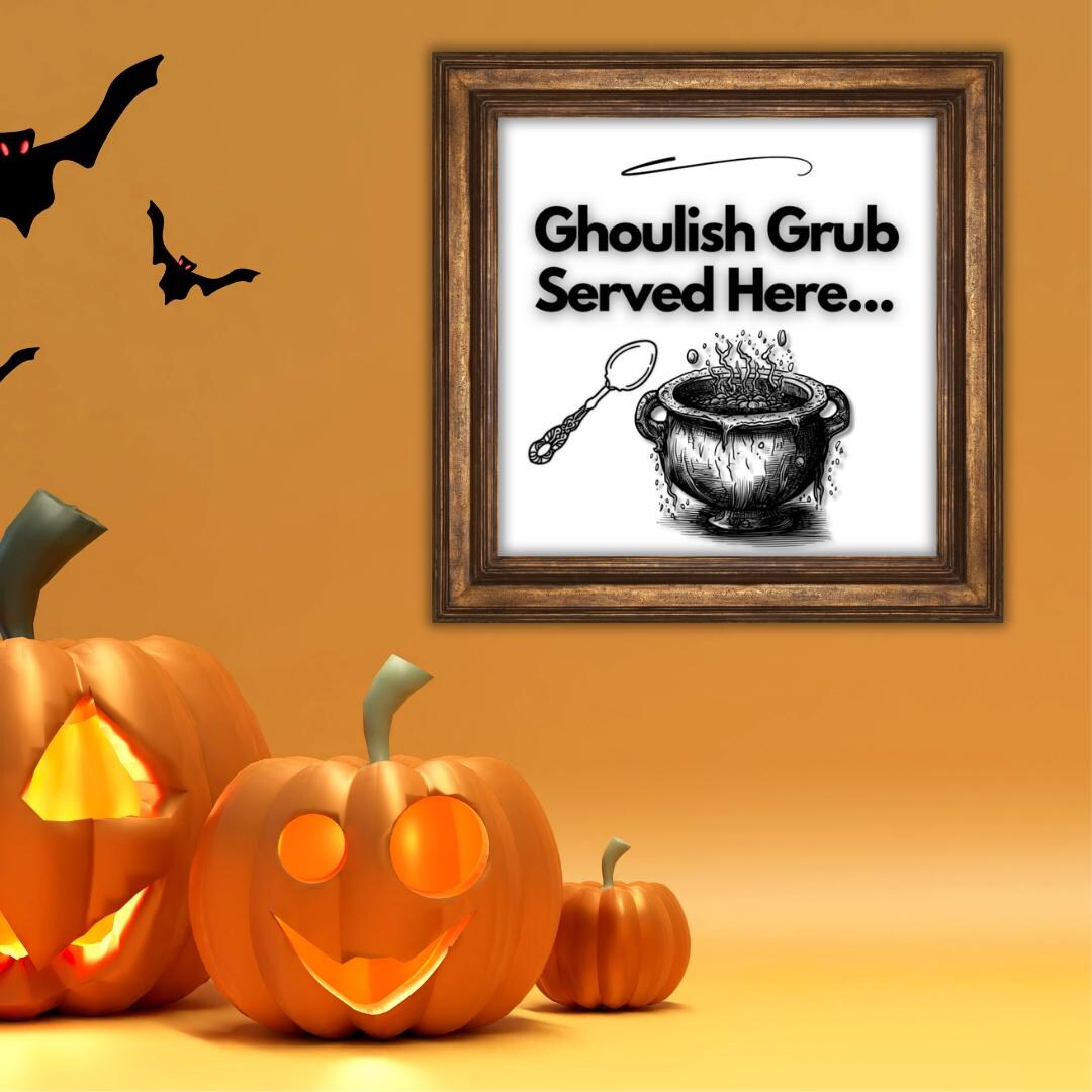 Ghoulish Grub Halloween POSTER, Halloween Poster Wall Art, Halloween ...