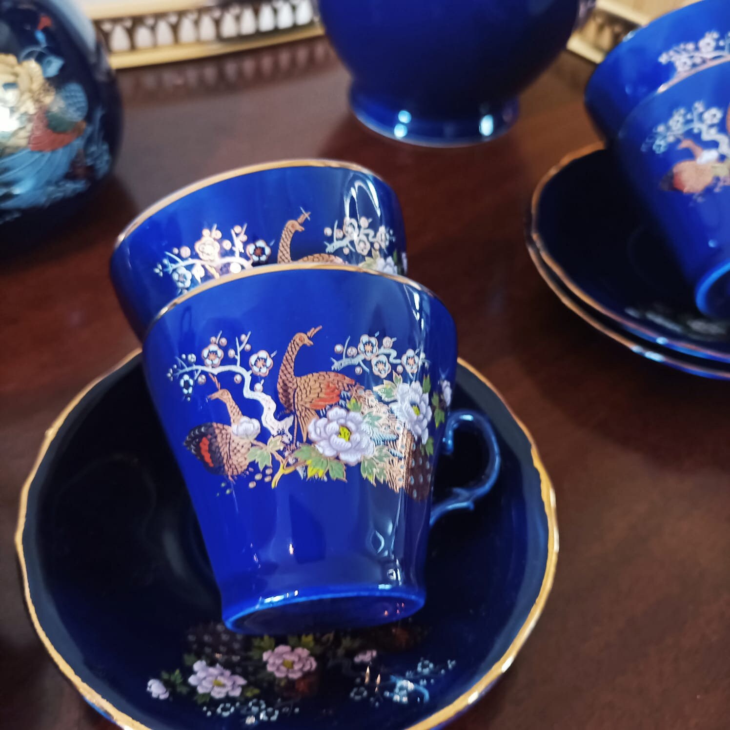 Vintage Japanese Cobalt Blue Tea Set - Etsy