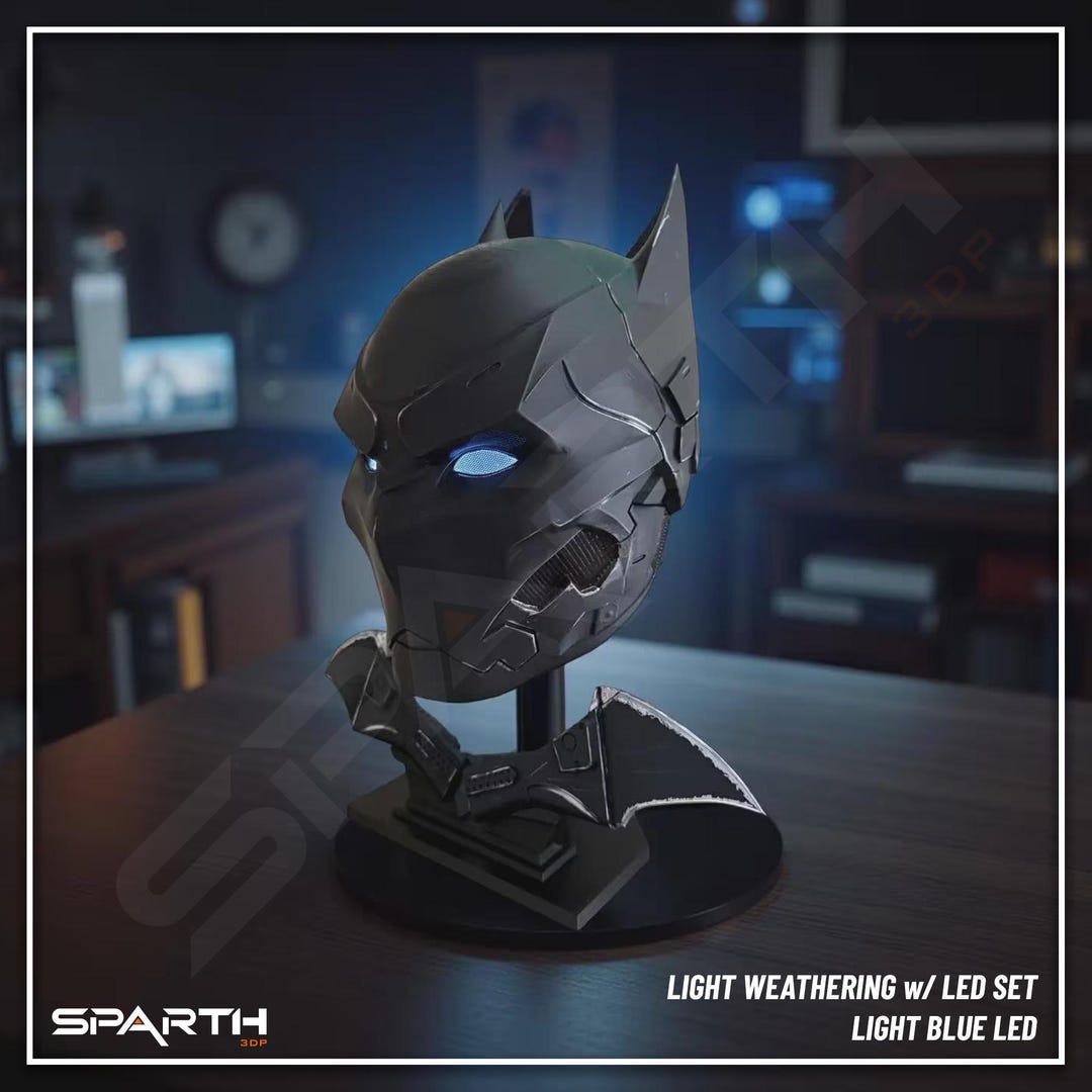 Tactical Bat Helmet | 3D Printed Wearable Cosplay, Custom Fit, LED Eyes ...