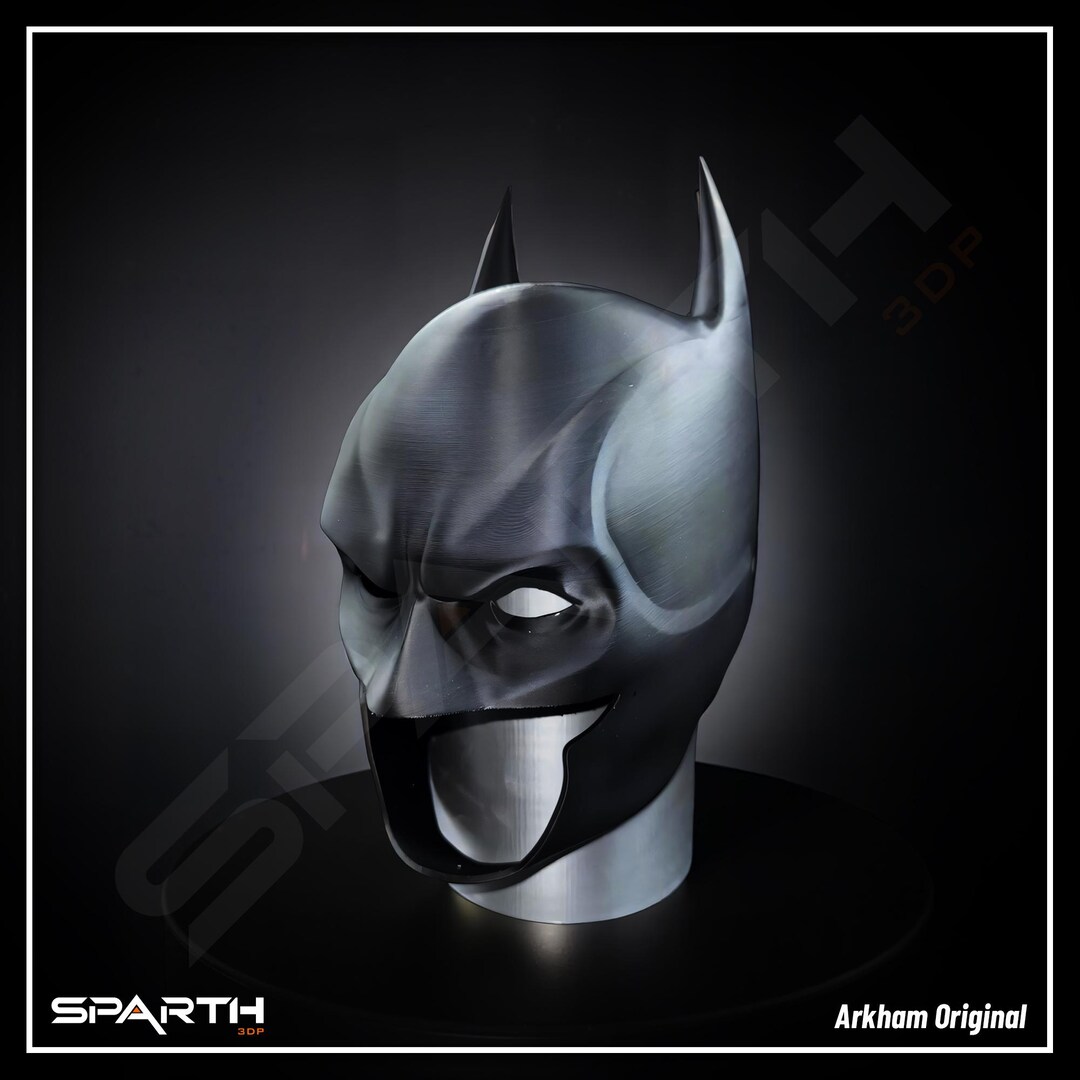 Arkham Knight Bat Helmet | 3D Printed, Custom Fit, Short Ears, Display ...
