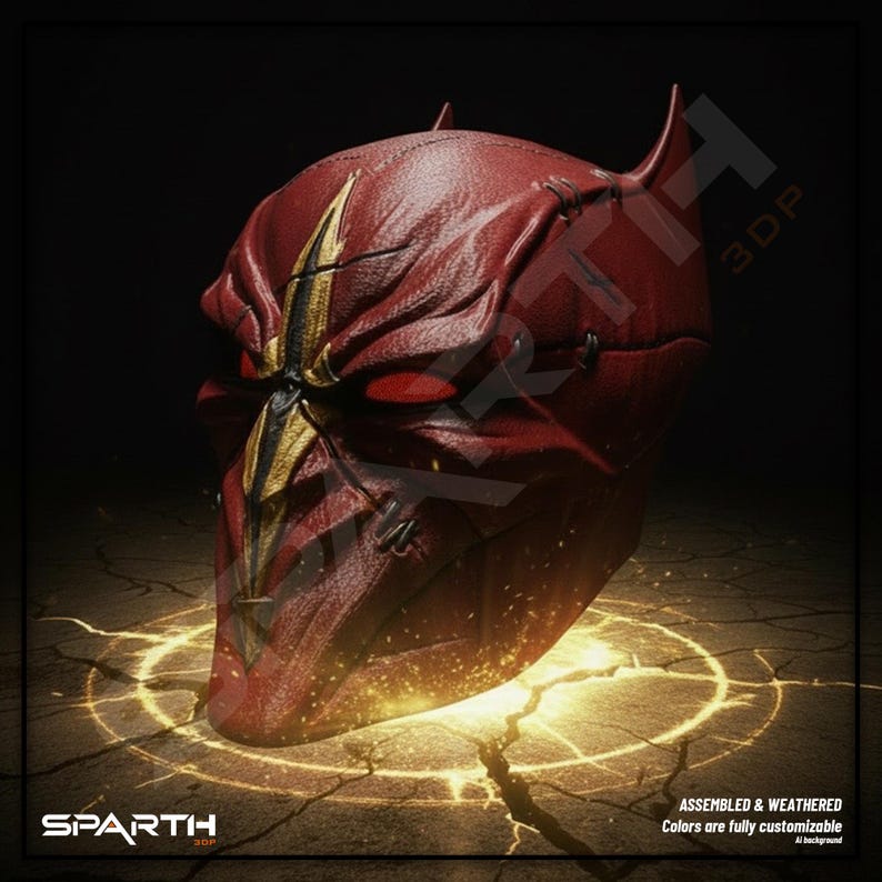 Saint Azrael Bat Cosplay Helmet | White See-through Lenses, Custom Fit ...