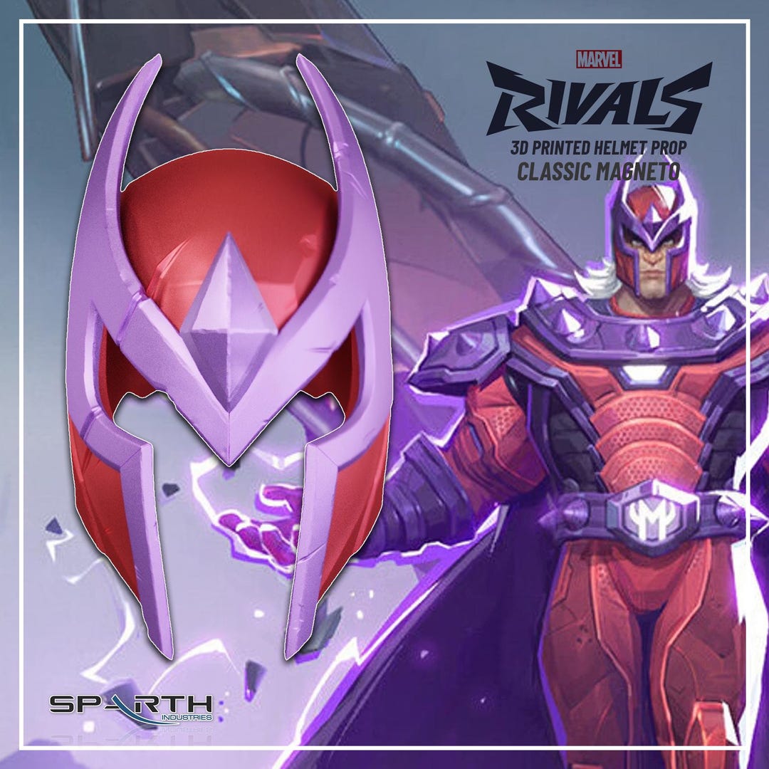 Marvel Rivals Classic Magneto Helmet 3D Mask Cosplay Prop Display Room ...