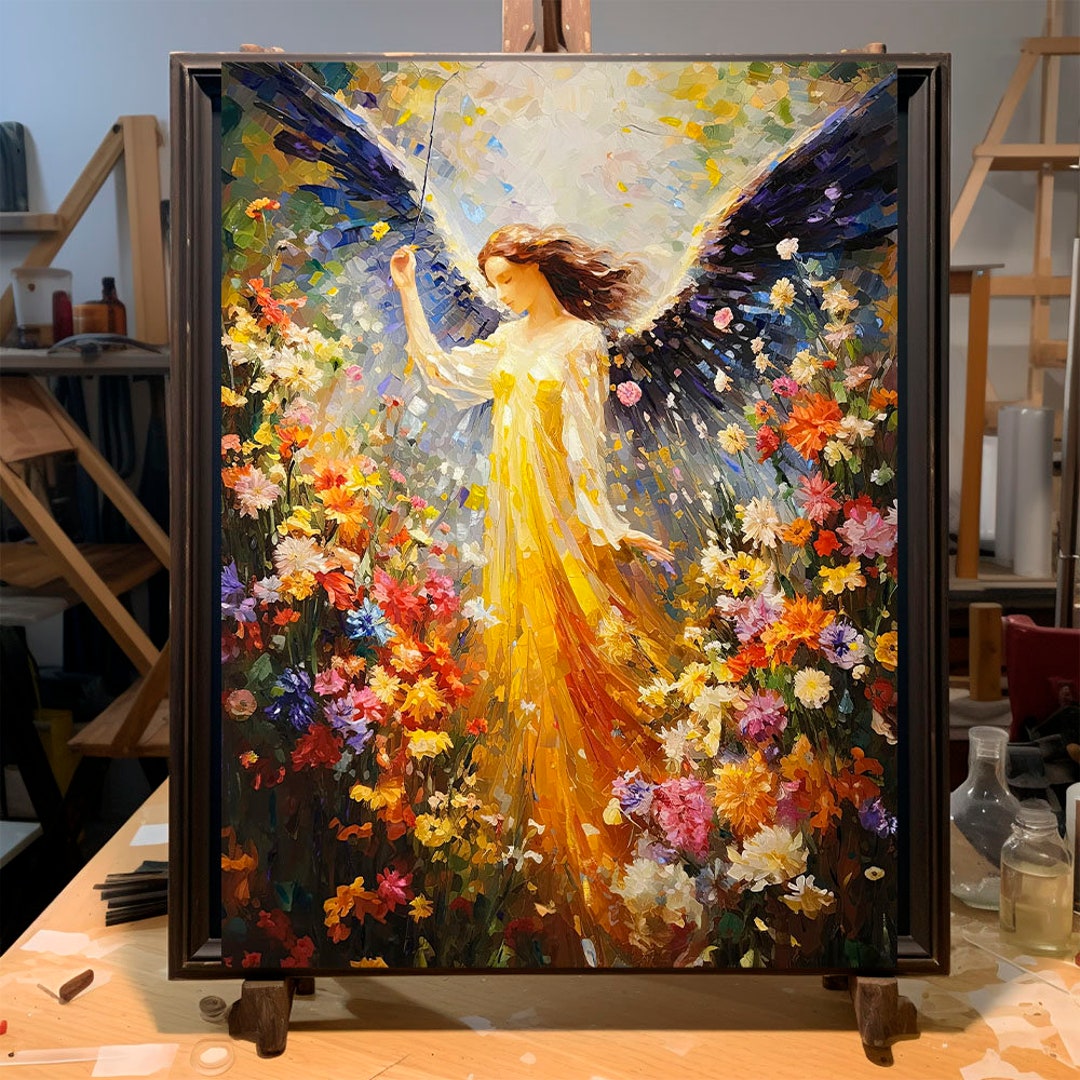 Angel Print, Christian Painting, Angel Art, Music in Heaven With ...