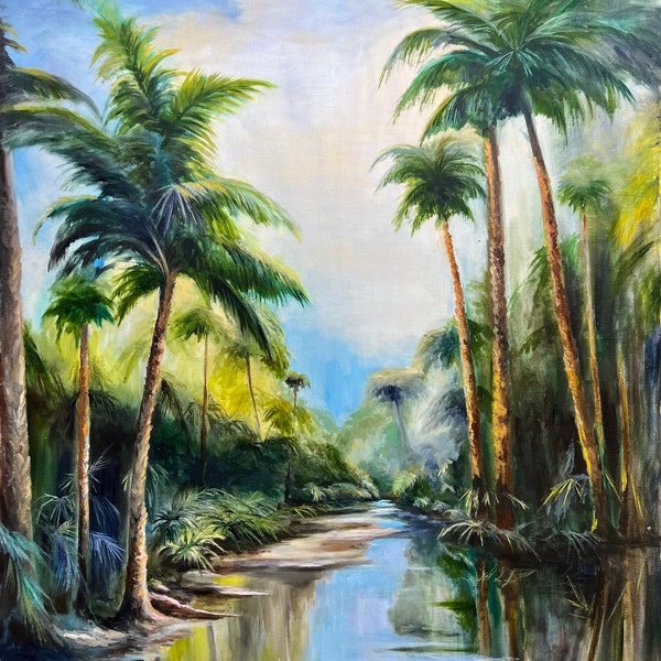 Palm Tree Painting - Etsy