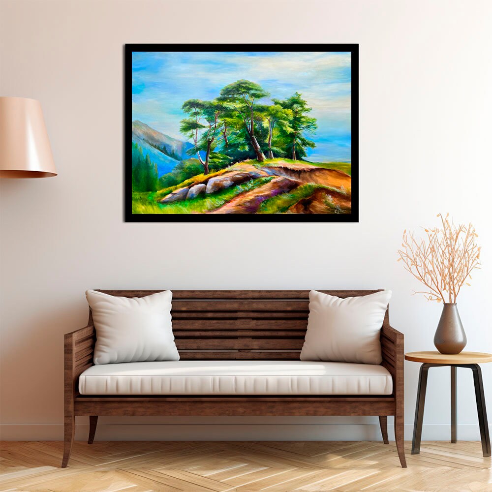 Trees Painting Oak Tree Painting Large Green Sunny - Etsy