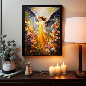 Angel Print, Christian Painting, Angel Art, Music in Heaven With ...