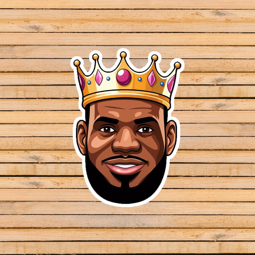 King Lebron James Sticker, Royal Crown Decal, Kiss-cut Graphic Vinyl ...
