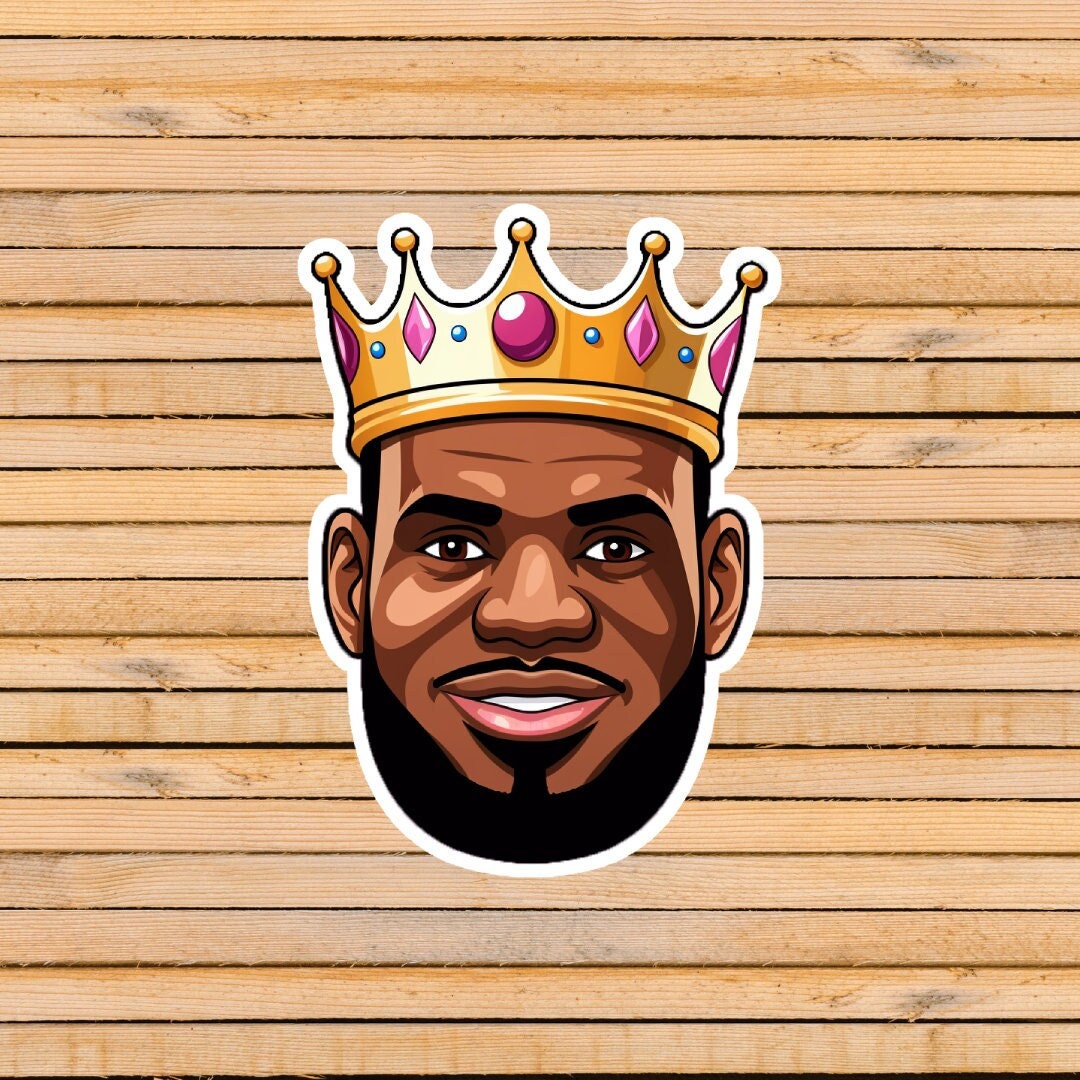 King Lebron James Sticker, Royal Crown Decal, Kiss-cut Graphic Vinyl ...