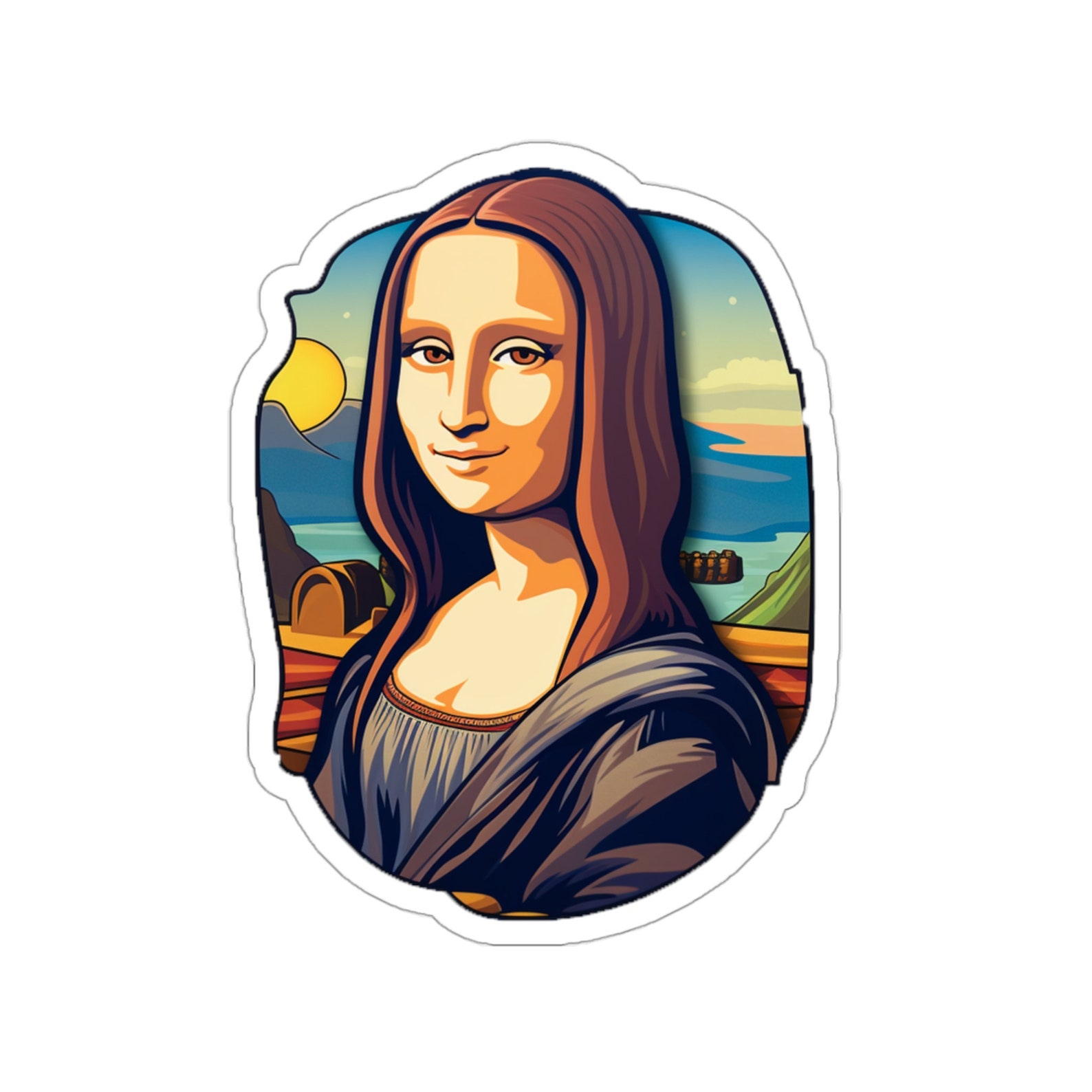 Mona Lisa Leonardo Da Vinci Art Sticker, Kisscut Vinyl Decal, Perfect ...