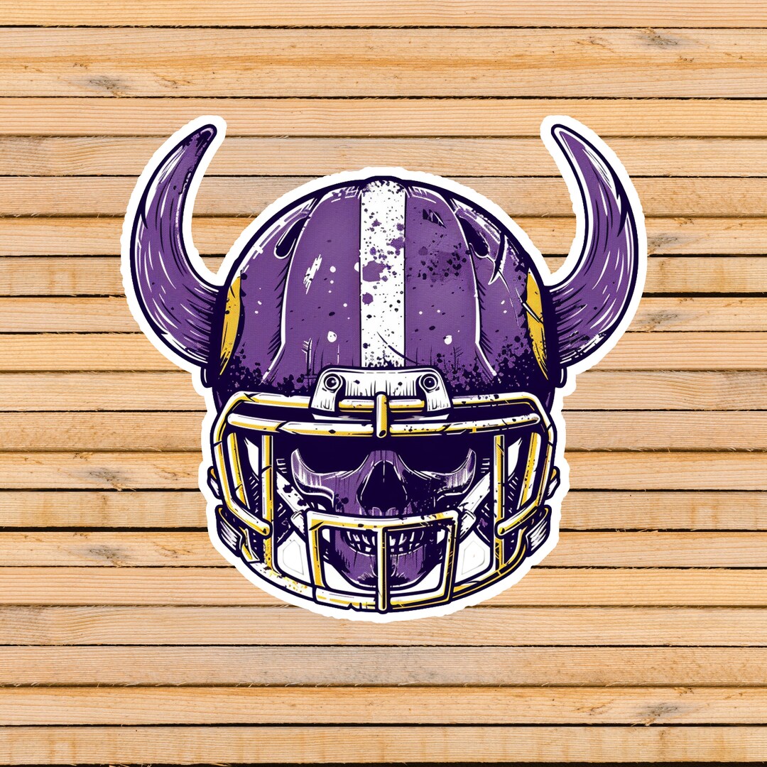 Minnesota Vikings Skeleton Helmet Sticker, the Vikes Fan Decal, Nfl ...