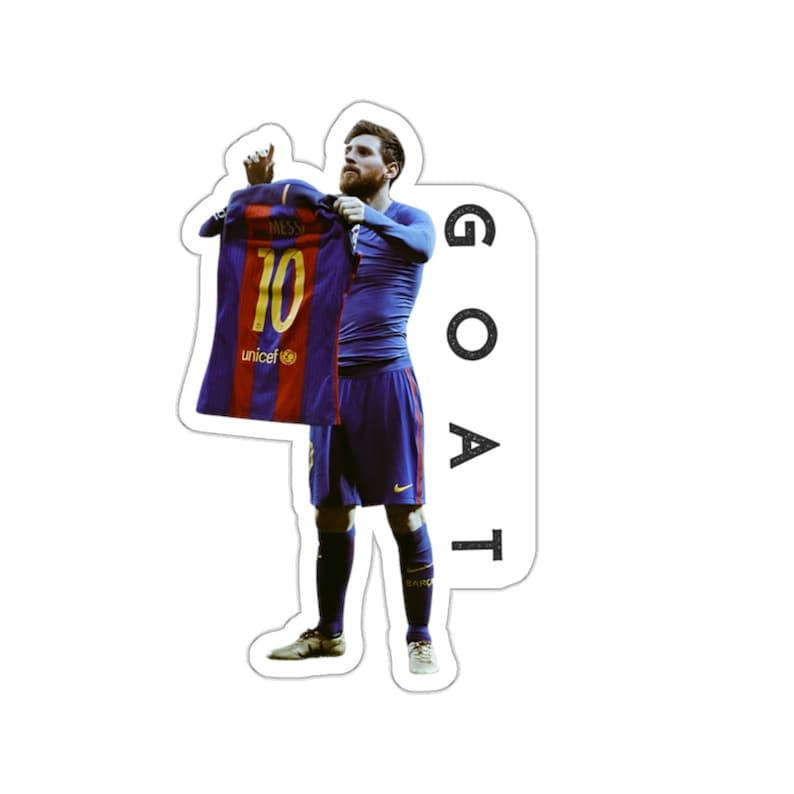 Lionel Messi GOAT Sticker, FC Barcelona Soccer Player Decal, Leo La ...