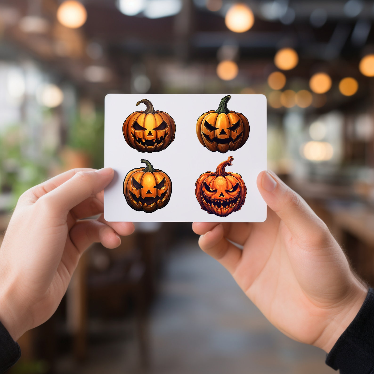 Jack O'lantern Digital Sticker Set Png, Pdf Halloween Sticker, Scary ...