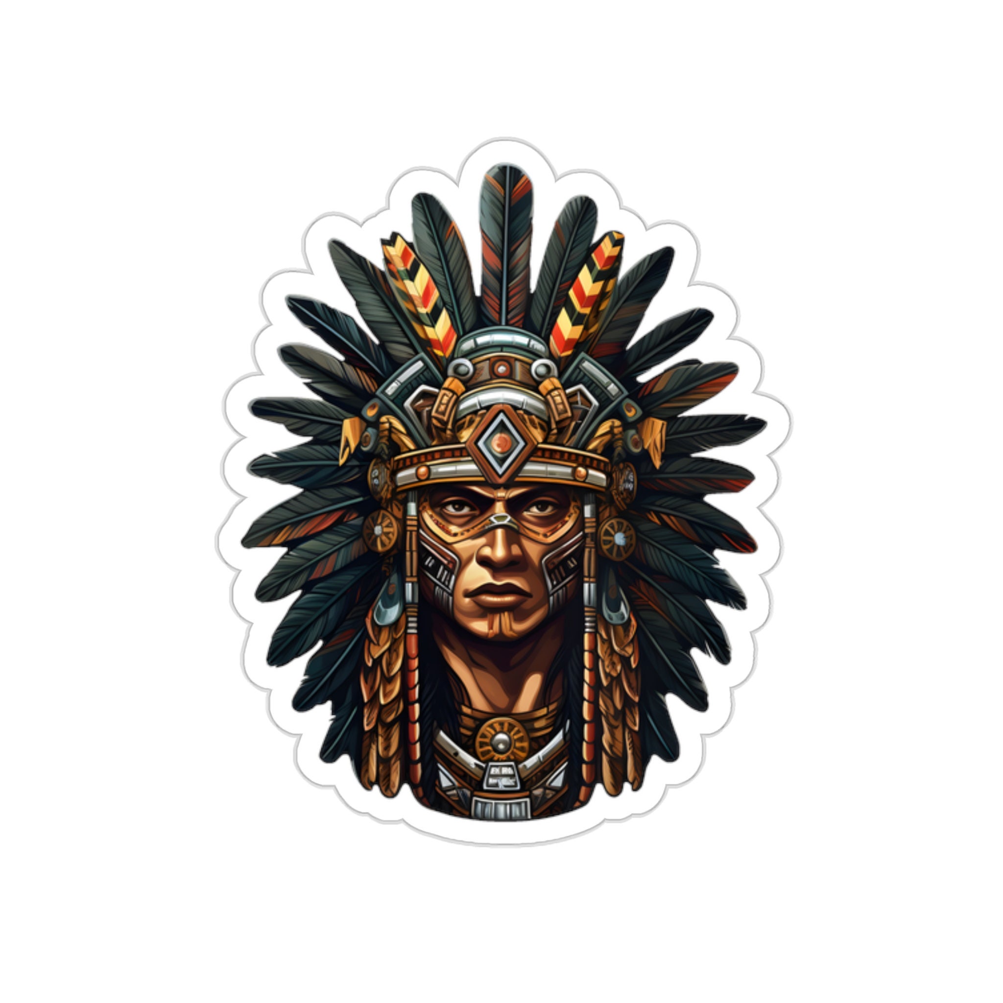 Aztec Warrior Sticker Aztec Character Decal for Laptop Water - Etsy