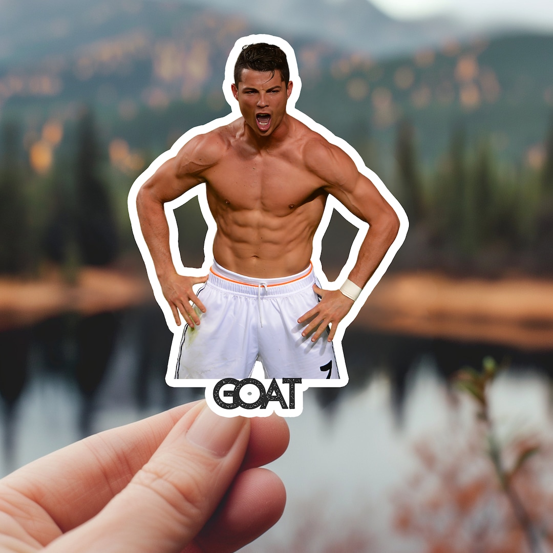 Cristiano Ronaldo GOAT Sticker, Ronaldo Vinyl Sticker, Soccer Player ...