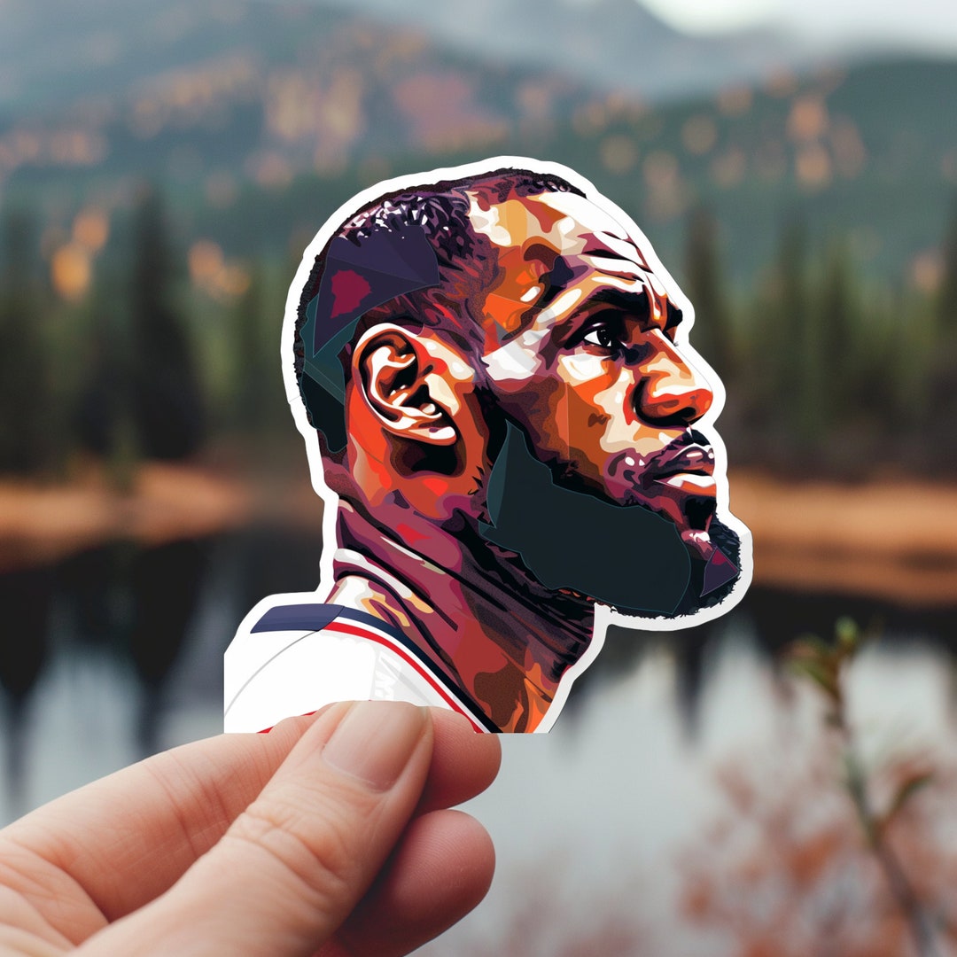Lebron James Los Angeles Lakers Sticker, NBA Basketball Player Decal ...