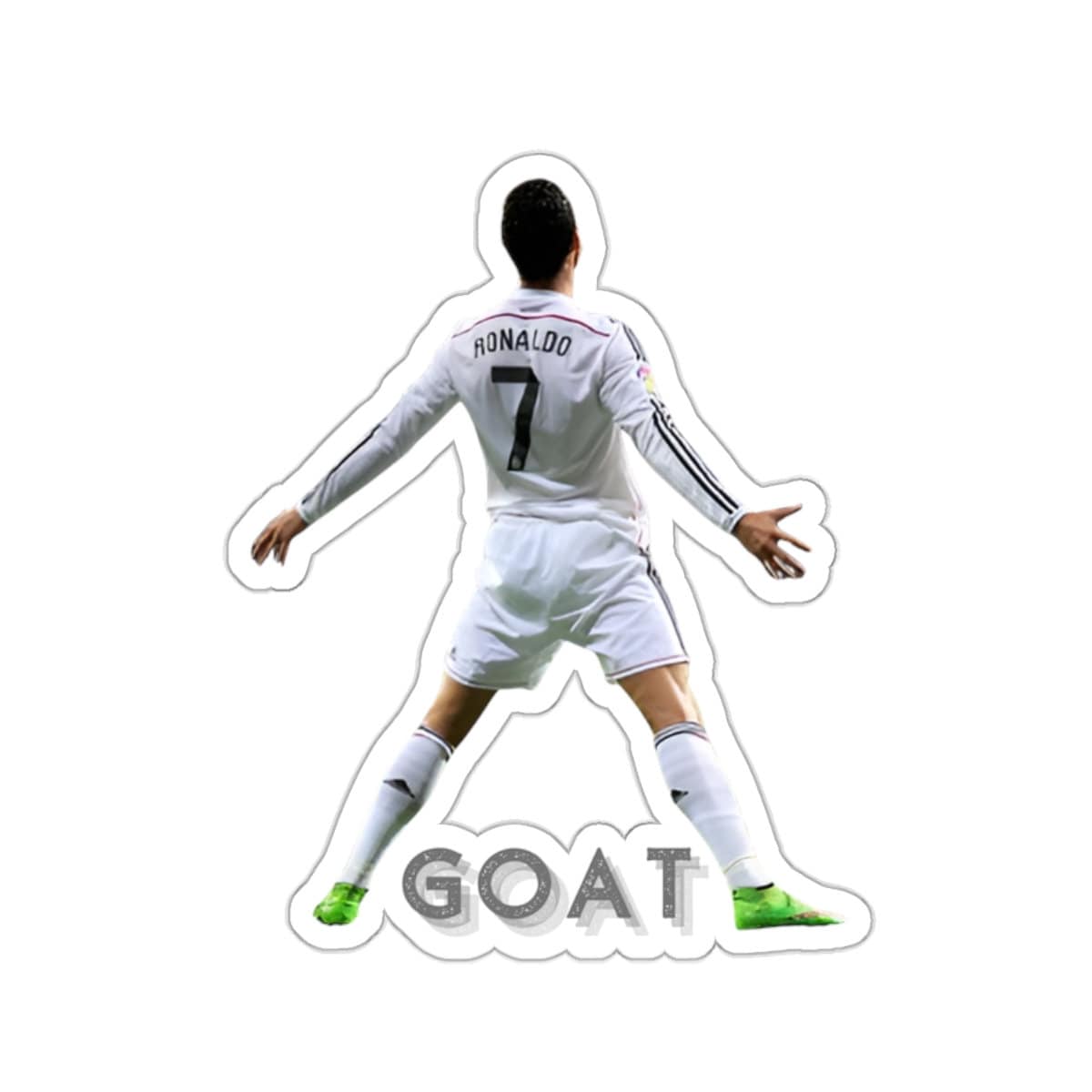 CR7 Siu Celebration Real Madrid Sticker, Cristiano Ronaldo Kisscut ...