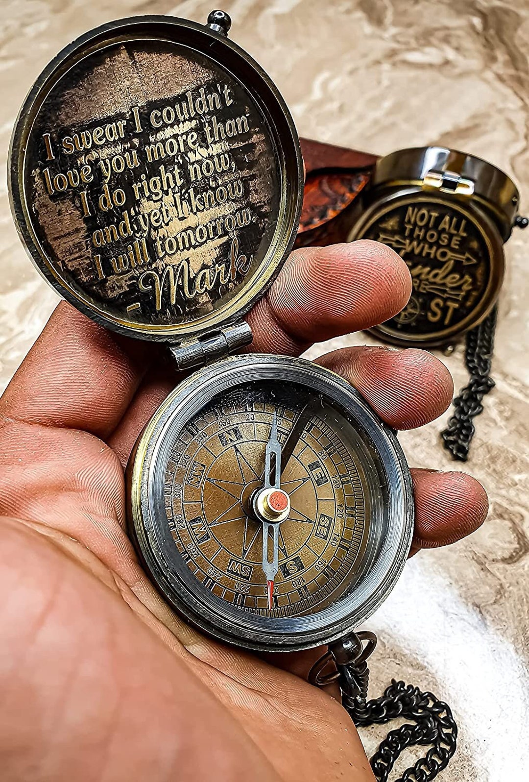 Buy Not All Those Wonder Are Lost Personalized Compass Engraved Compass ...