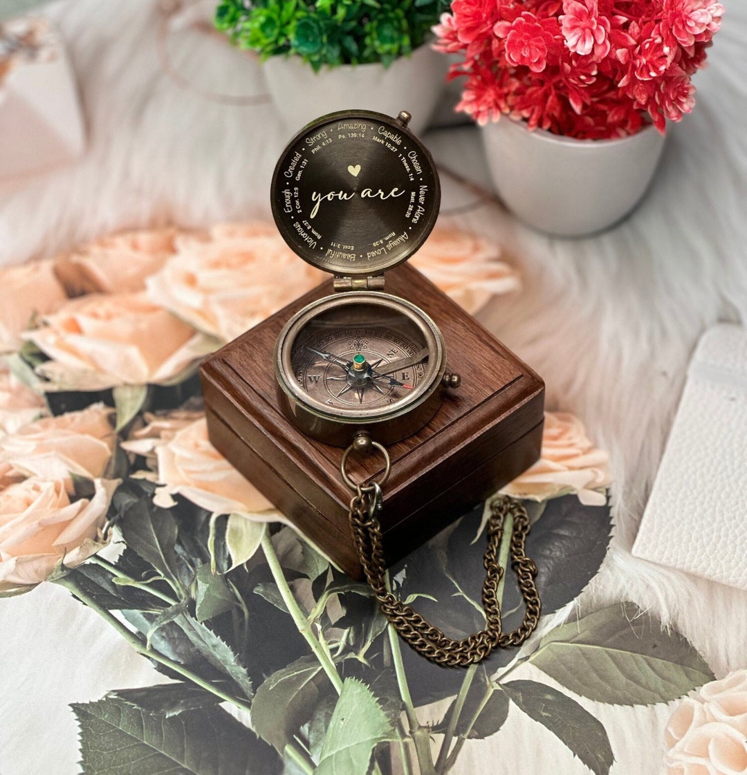 Engraved Personalized Compass, Wedding Gift Compass, Birthday Gift for ...