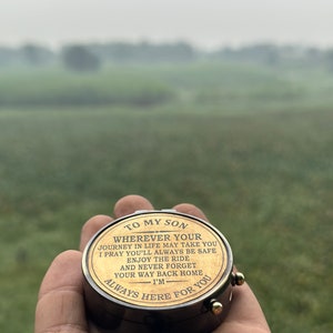 Engraved Brass Compass Gift to My Son/nautical Gift for Son From Dad ...