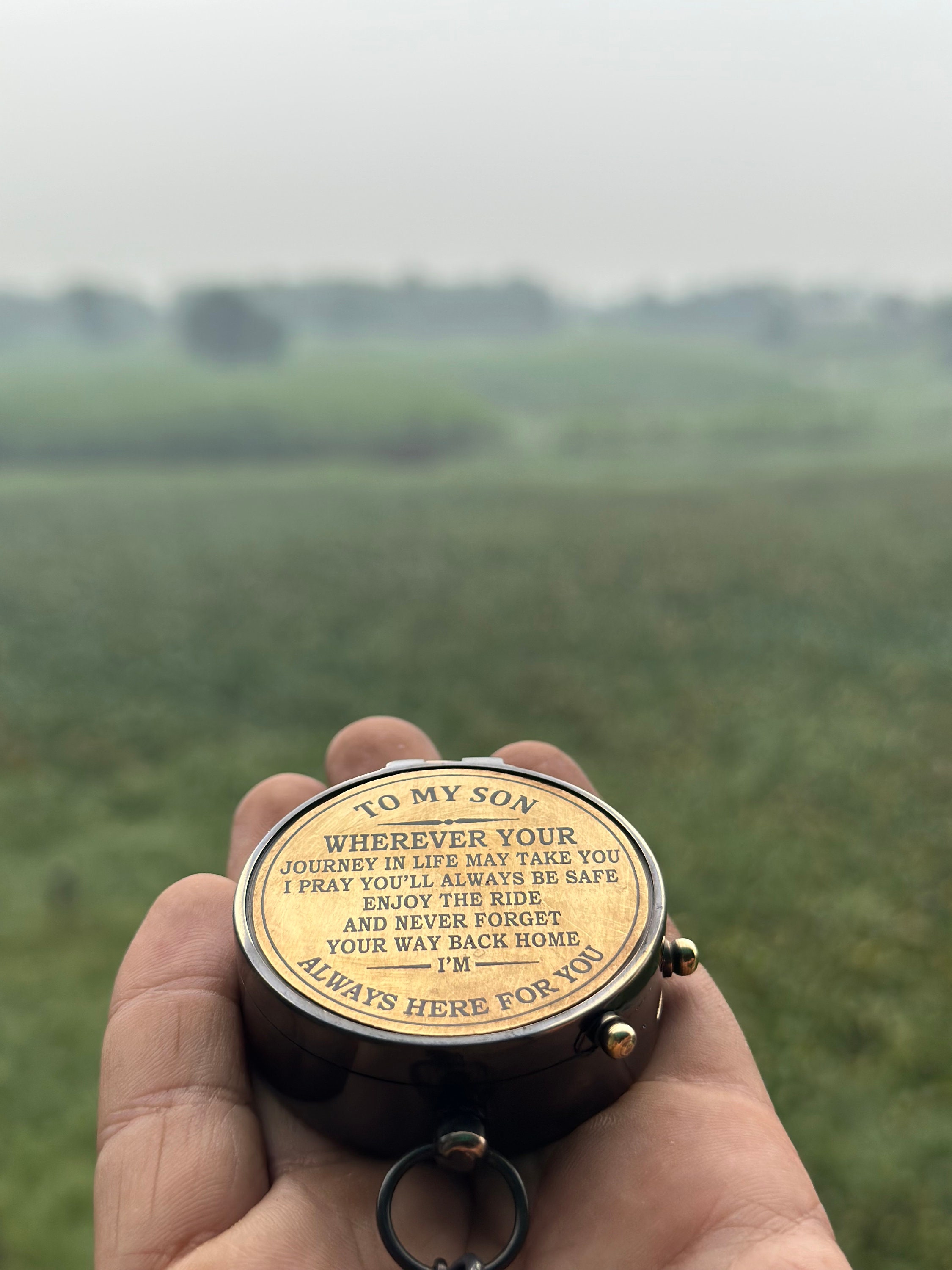 Engraved Brass Compass Gift to My Son/nautical Gift for Son From Dad ...