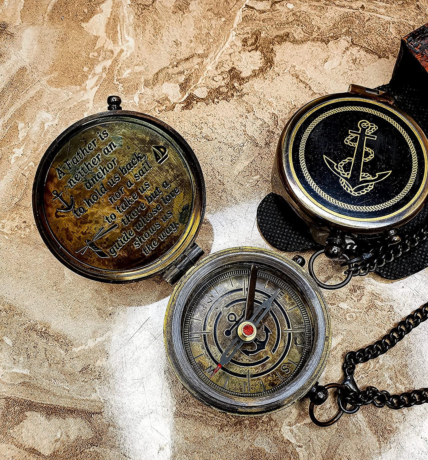 Buy Engraved Personalized Working Compass, Father is Neither an Anchor ...